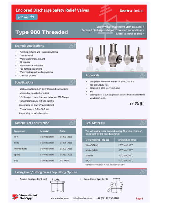 15mm Bore 98015 Flanged - Seetru