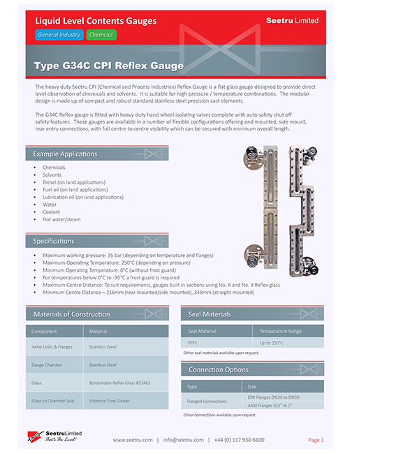 The G34C CPI Reflex Gauge - Seetru